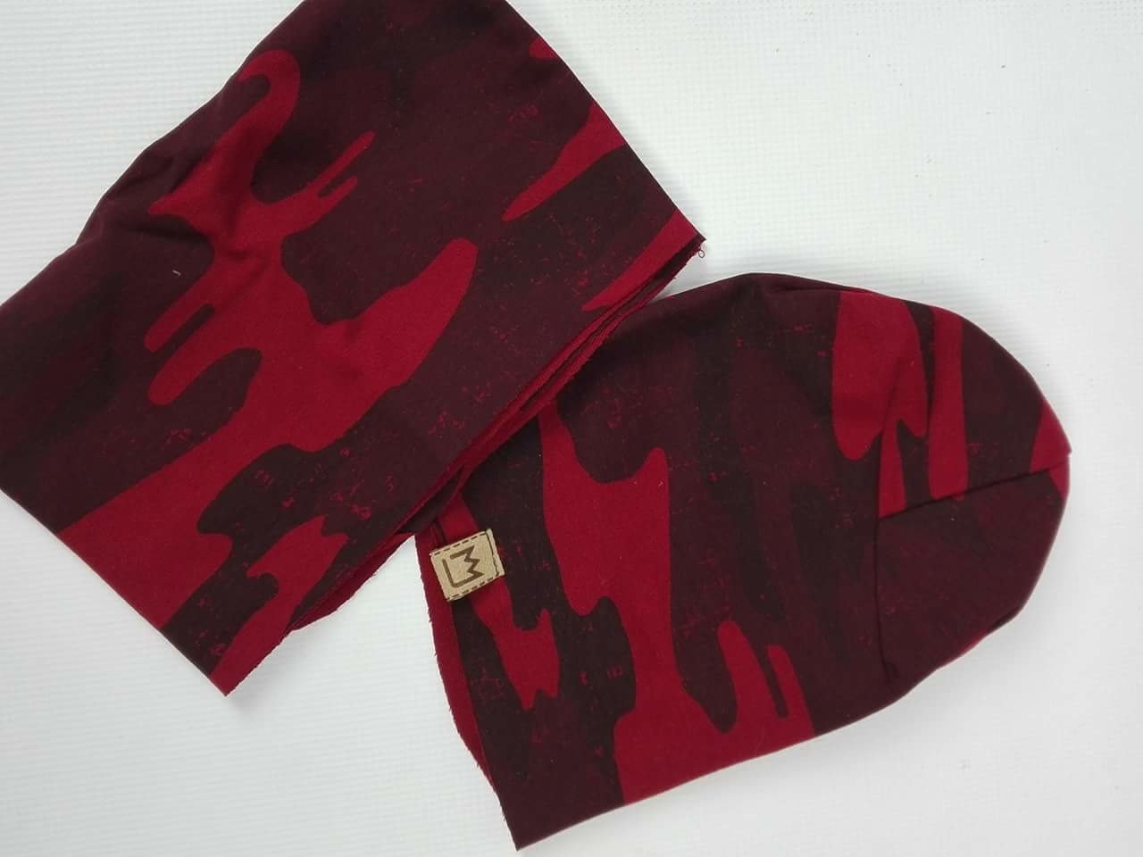 CAP+COWL COTTON CAMOUFLAGE MAROON | BOY \ ACCESORIES \ CAPS