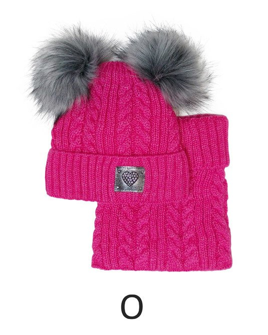 CAP + COWL WINTER PINK | GIRL \ ACCESORIES \ CAPS \ WINTER JACKETS